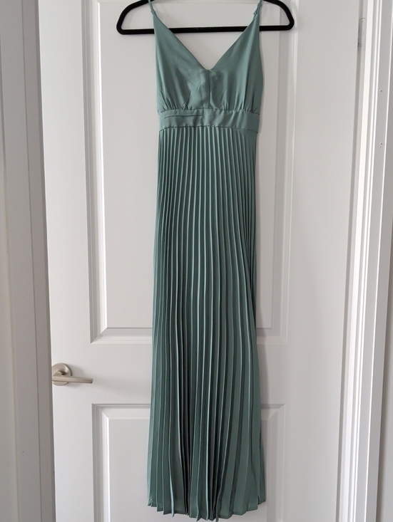 Dresses | Elegant Sage Green Pleated Maxi Dress | Poshmark